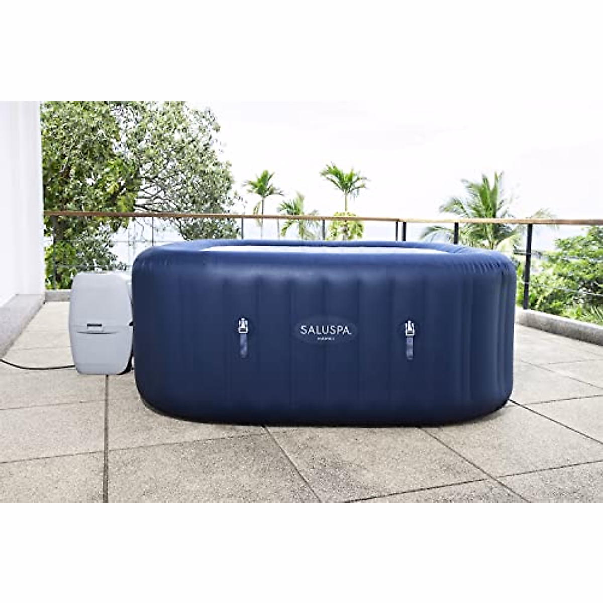 Bestway SaluSpa Hawaii AirJet Inflatable Hot Tub Spa | 71" x 71" x 26" Square Shape | Fits Up to 4-6 Persons
