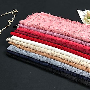 BRYCTSISEN Women’s Floral Lace Shawls and Wraps for Evening Dress Fringe Lace Pashmina Scarf for Wedding Costume Party (Black)