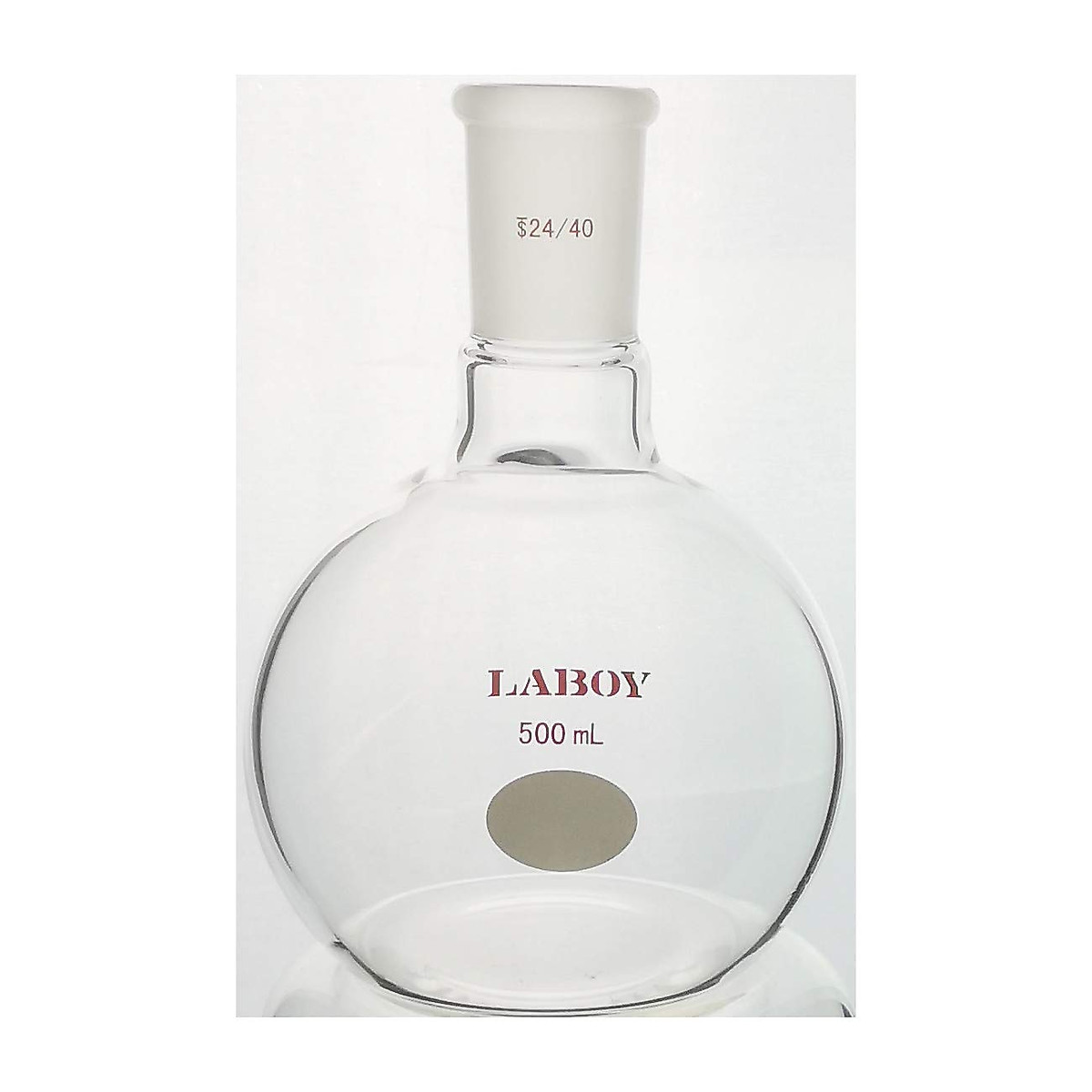 Laboy Glass Single Neck Flat Bottom Boiling Flask 500mL with 24/40 Joint Heavy Wall Distillation Receiving Apparatus Organic Chemistry Lab Glassware