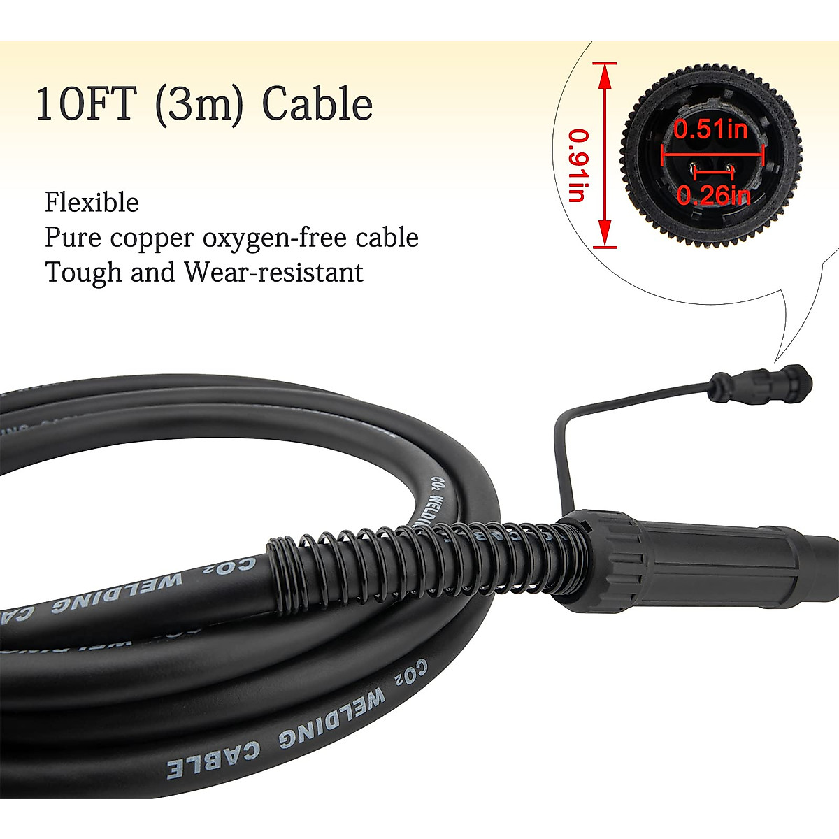 MIG Welding Gun Torch Stinger, Flexible MIG Gun 100A 10ft Compatible with Miller M-100 M-10#248282 - Mig Welder Stinger