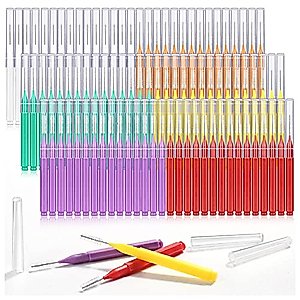modacraft 120Pcs Interdental Brush 6 Sizes Braces Brush Toothpicks with Soft Bristles 360° Bendable Floss Heads Dental Brushes Between Teeth Gum Braces Cleaning Kit Oral Tooth Cleaning Tool