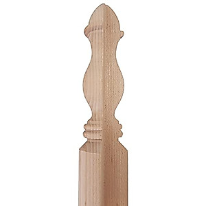 Round Traditional Turned Corner Guard Turned On Both Ends - 48" Long x 1 3/8" Wide, 90 Degree Notch (Maple)