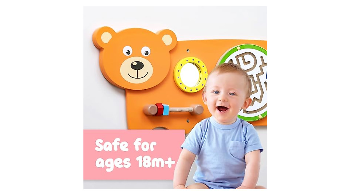 SPARK & WOW Bear Activity Wall Panel - Fun & Engaging