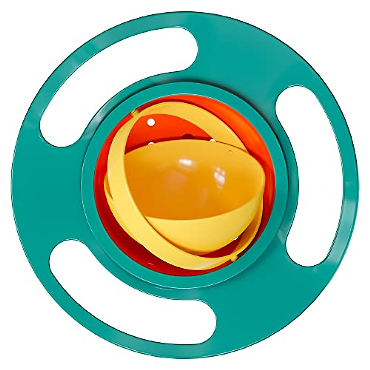 CheemZ Gyro Bowl for Toddlers-Baby Magic Bow-360 for Kids Age 1 To 3 Years-Spill Resistant Bowls for Toddlers with Lid and 360 Bowl Rotations, Mess Free Snack Bowls for Toddlers, 17 x 17 x 7cm - Green