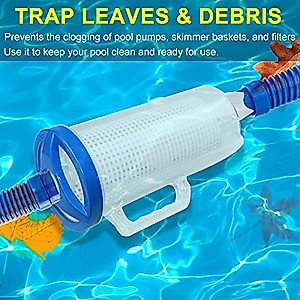 Large Pool Leaf Canister Catcher, in-line Pool Filter Canister Compatible with Hayward Pool Vacuum Cleaner,with Mesh Basket for Suction Automatic & Manual Pool Cleaners