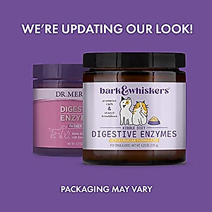 Dr. Mercola, Bark & Whiskers, Digestive Enzymes for Cats & Dogs, 150 Scoops (4.23 oz), Kibble Diets or Pets with Sensitive Stomachs, Non GMO, Gluten Free, Soy Free
