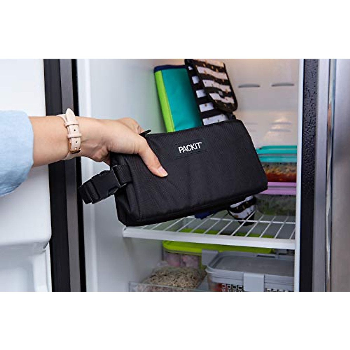 PackIt Freezable Snack Box, Black