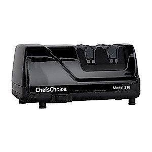 Chef'sChoice 316 Diamond Hone Knife Sharpener for 15-Degree Knives with Precision Guides to Sharpen Straight and Fine Edge Knives, 2-Stage, Black