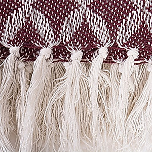 DII Modern Moroccan Lattice Woven Throw, 50 x 60, BlackBerry