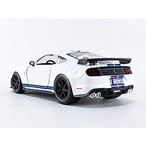 Jada Toys Bigtime Muscle 1:24 2020 Ford Mustang Shelby GT500 Die-cast Car Blue White Stripes, Toys for Kids and Adults