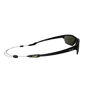 Cablz Zipz Adjustable Eyewear Retainer | Adjustable, Lightweight, Low Profile, Off-The-Neck Eyewear Retainer Strap | Stainless (Clear Stainless, 14in Regular Tip)