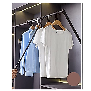 Brown Drop-Down Wardrobe Hanging Rail, Aluminum Alloy Closet Storage Rack, Adjustable Closet Rod Wardrobe Lifter Storage Rack, Adjustable 450-1150mm, Load 30KG (Size : 830-1150mm)