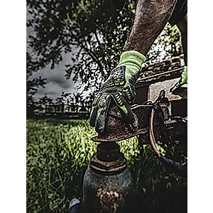 Gorilla Grip Max RhinoFlex High Vis Work Gloves with Impact and Abrasion Protection, Large