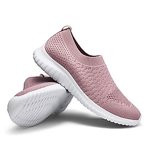 TIOSEBON Women's Walking Shoes Lightweight Breathable Yoga Travel Sneakers 6 US Mauve