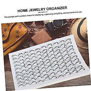 BESTOYARD 8 pcs Box jewelry box pad jewelry stand foam ring holder jewelry tray insert showcase dsiplay insert jewelry foam insert ring display pad eyeglass tray sponge lining ring box white