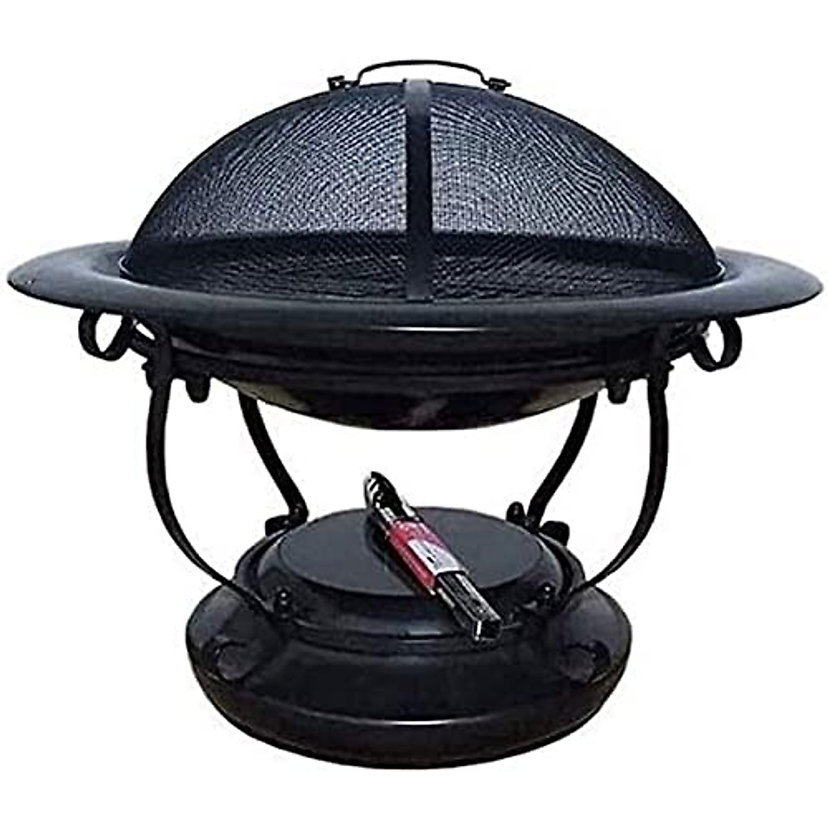 LEAYAN Garden Fire Pit Portable Grill Barbecue Rack Outdoor Fire Pits Round Iron Brazier Charcoal Heating, Multi-Functional Elegant Black Square Outdoor Patio with Cover BBQ Cooking for Backyard, A