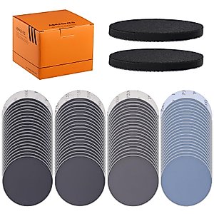 Tshya 80Pcs 6 Inch Hook and Loop Sanding Discs 1000/1500/2000/3000 Grits Wet Dry Sandpaper with 2Pcs Foam Pads for Random Orbital Sander