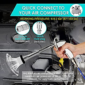 Practisol Car Cleaning Gun High Pressure Car Cleaning Tool Air Blow Gun Car Detailing Kit Interior Cleaner Air Duster Blower Gun Pneumatic Air Compressor Auto Detailing Tool for Car Upholstery (Black)