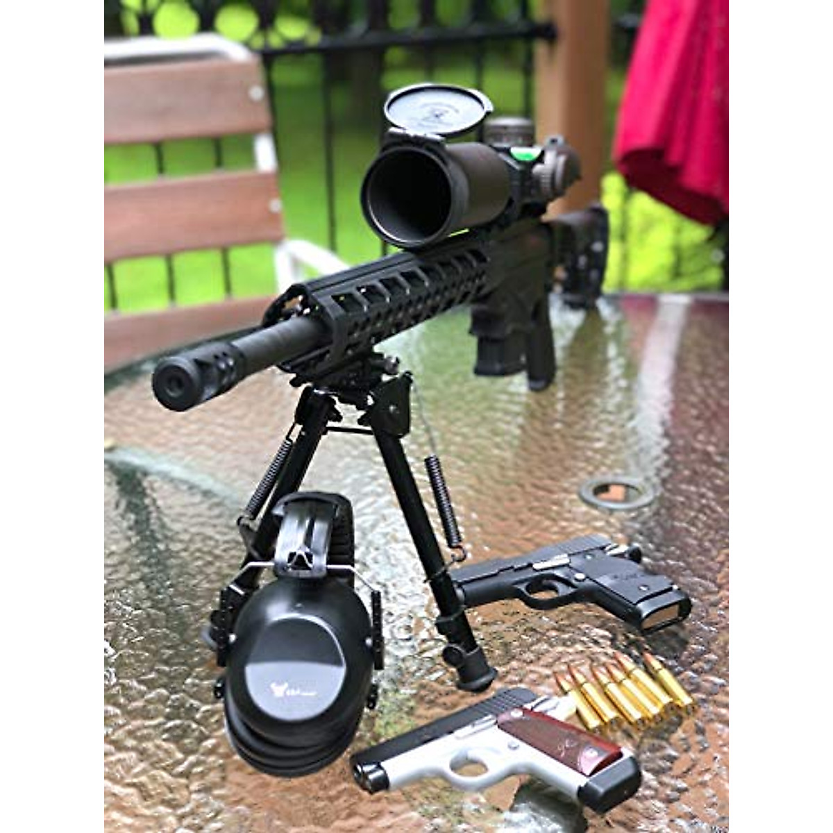 Earmuffs hearing protection with low profile passive folding design 26dB NRR and reduces up to 125dB, black