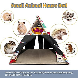 Y-DSIWX Guinea Pig House Bed, Rabbit Large Hideout, Small Animals Nest Hamster Cage Habitats UK London Cartoon Element