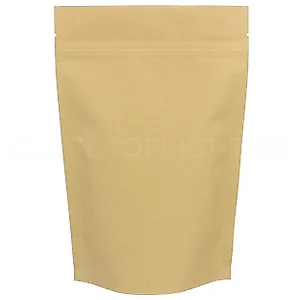 CleverDelights Kraft Stand Up Pouches - 8oz - 100 Pack - 6" x 9" x 3"
