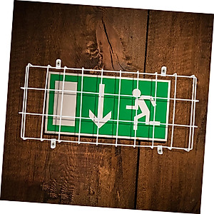 Lampshade Protection Net Signs Emergency Light Exit Sign Protective Guard Emergency Guard Exit Sign Wire Guard Exit Sign Cage Exit Light Guard Exit Sign Guard White Iron OSALADI