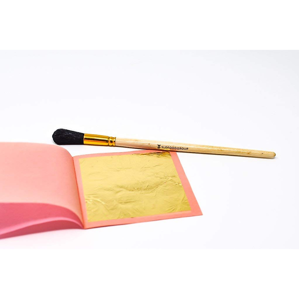 Slofoodgroup Gilding Brush, Gold Duster Brush Round Oval (Size 2)