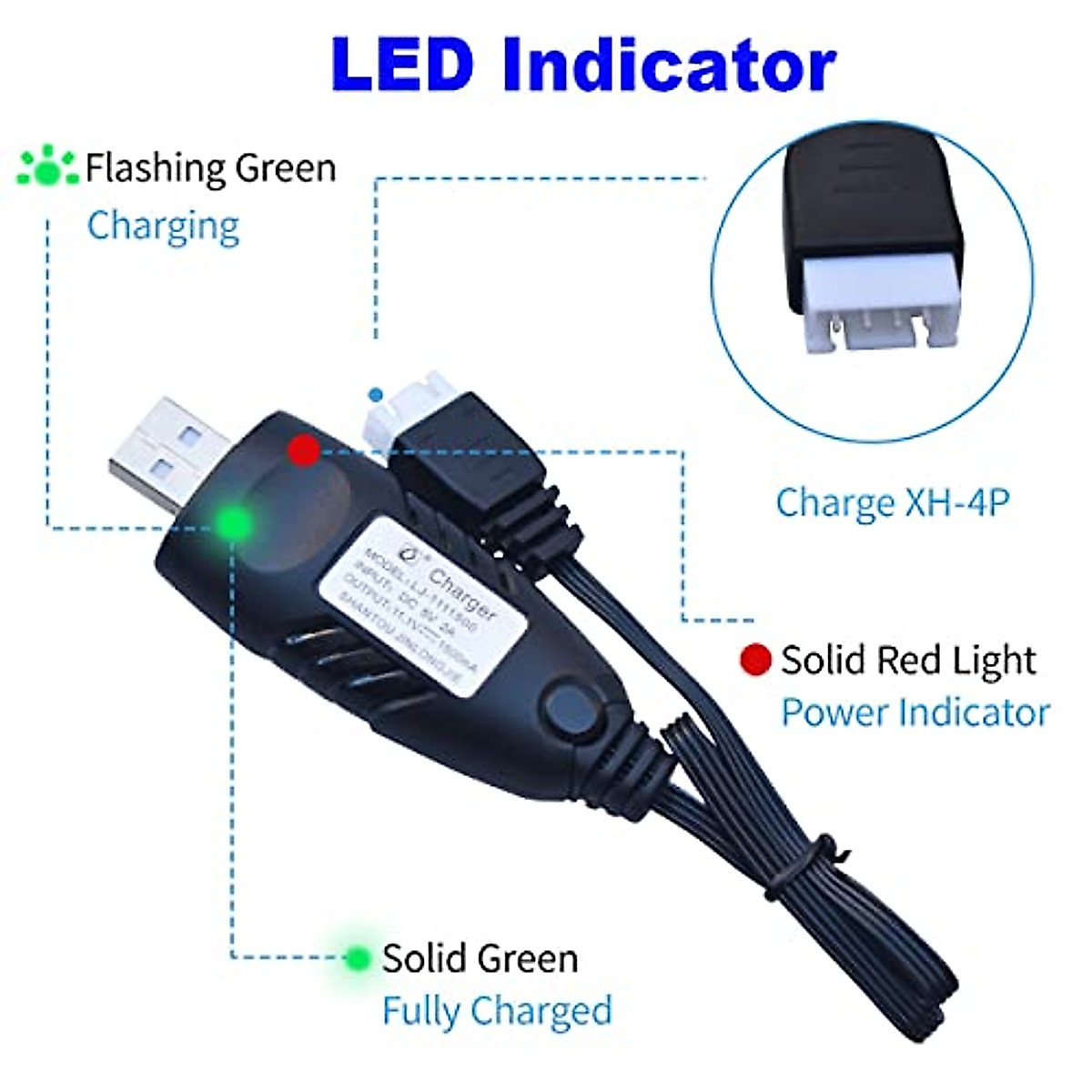 funkawa Shockli Water Bead Gel Ball Blaster 11.1V 2000mAh Rechargeable Battery with Charging Cable, Replacement Battery for Airsoft Gel Ball Blaster(1-Pack)