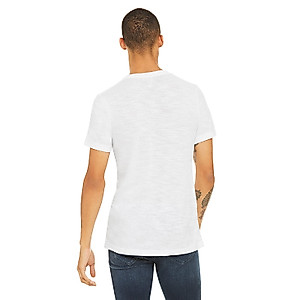 Bella Canvas Comfortable V-Neck Jersey T-Shirt, Medium, White Slub