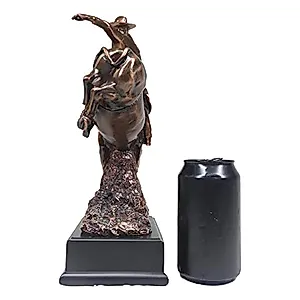 Ebros Large Rustic Western Rodeo Bull Rider Cowboy On Bucking Bull Statue in Electroplated Sepia Bronze Finish Old World Wild West Cattle Bull Riding Cowboys Accent Figurine