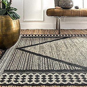 nuLOOM Nicole Modern Diamond Indoor/Outdoor Area Rug, 4 ft x 6 ft, Grey
