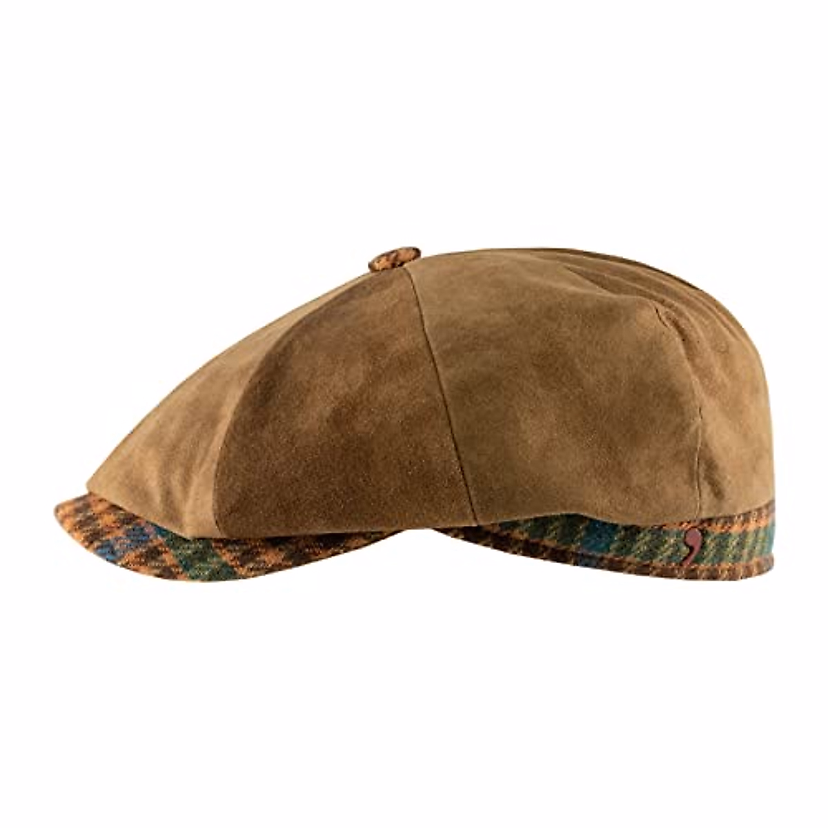 Alfonso D'Este Kioto-18 Leather Newsboy Cap Size L Marron