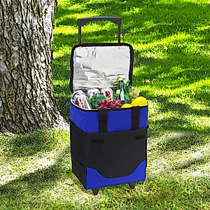 Picnic at Ascot Original 32 Can Collapsible Rolling Insulated Cooler- Designed & Quality Approved in the USA