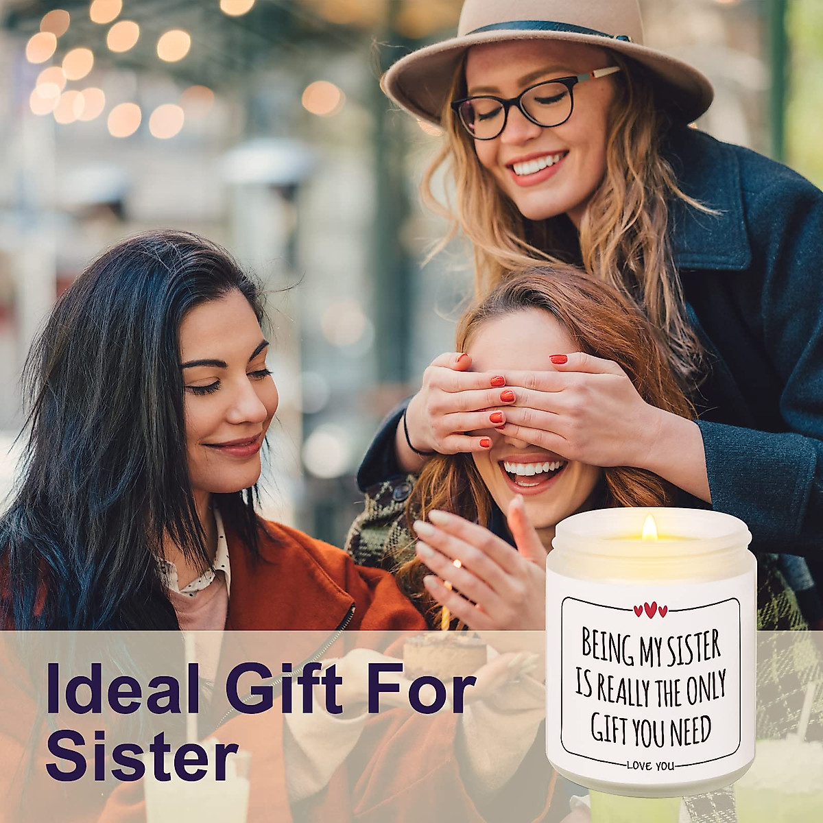 Afterprints Sister Gifts, Funny Sister Candle, Birthday Gifts for Sister, Christmas Sisters Gifts from Sister Brother, Valentines Day, Mothers Day Present, Soy Wax Scented Candles