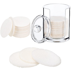50 Pcs Compressed Facial Sponges Facial Makeup Sponge Natural Cosmetic Spa Sponges for Women Cleansing, Exfoliating Mask, Makeup Removal, Dead Skin, and Dirt, Travel Essentials(White)