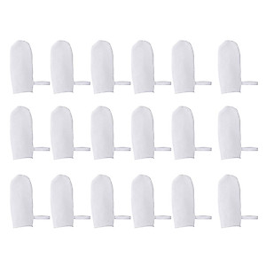 Healifty 18pcs Teeth Gauze Infant Finger Clean Oral Toothbrush Infant Mouth Cleaner Cotton Gauze Elastic Finger cot for 0-36 Months White