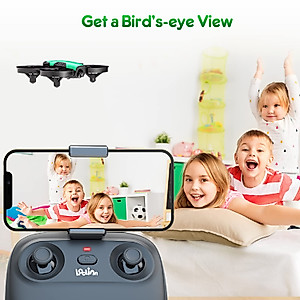 Loolinn | Drones for Kids with Camera - Mini Drone, Remote Control Quadcopter UAV with 90° Adjustable Camera, Security Guards, FPV Real Time Transmission Photos and Videos (Gift Idea)