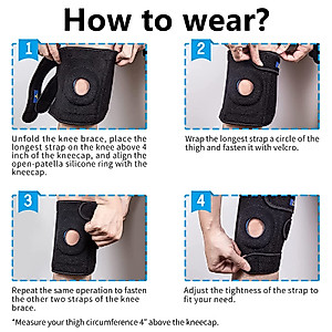 ABYON Knee Braces for Knee Pain,Adjustable Maximum Knee Support for Men and Women with Side Stabilizers & Patella Gel Pad for Meniscus Tear, Arthritis, Joint Pain Relief and Fast Recovery