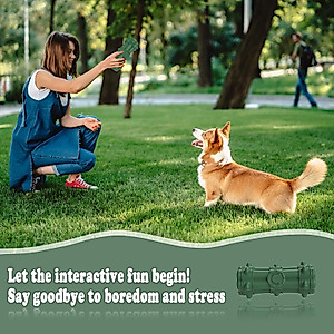 ETIAL Dog Chew Toys for Aggressive Chewers Squeaky Tough and Durable Dog Toys Natural Rubber Teeth Cleaning for Medium Large Dogs