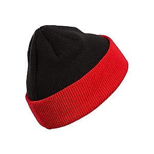 adidas Originals Sunday Cuff Beanie, Black/Vivid Red/White, One Size