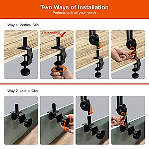 Svcouok 24W Desk Lamps for Home Office - Bright Tall Desk Lamp with Clamp 3 Color Dimmable Architect Desk Lamp Office Lights for Desk Monitor Studio Reading