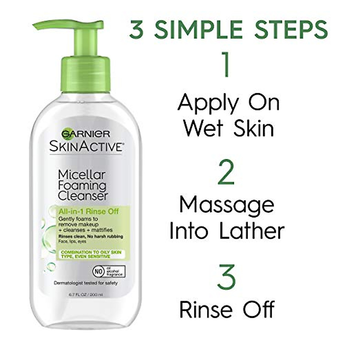 Garnier SkinActive Micellar Foaming Face Wash, For Oily Skin, 6.7 fl oz