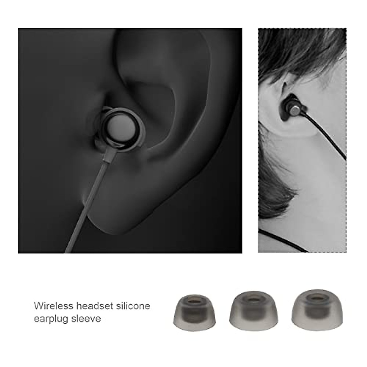 6 Pairs of Silicone Ear Buds Tips Replacement in-Ear Ear Sleeves Compatible with Jabra Elite 75t/ 65t/ Active/Sport Evolve Wireless Headphones S M L