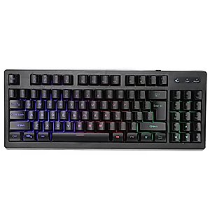 Wuqioei Wired Computer Keyboard,89 Keys RGB Backlight Gaming Keyboard,Mechanical Keyboard with Floating Keycap and Drainage Hole,for Computer/Laptop/Desktop