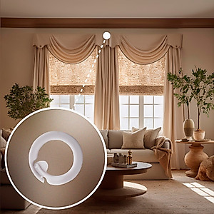 Amazing Drapery Hardware Premium Plastic Roman Shade Split Rings, 50 Pack - Premium White Finish, UV-Resistant - Versatile and Easy-to-Use for Window Valances and Shades