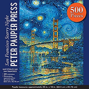 Peter Pauper Press San Francisco Starry Night 500 Piece Jigsaw Puzzle