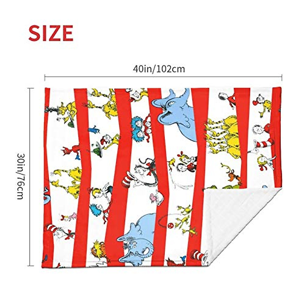 Red White Unisex Baby Blanket Super Soft Reversible Nursery, Swaddle Stroller Infant Toddler Bedding for Kids 30 x 40 Inch (76x102cm)