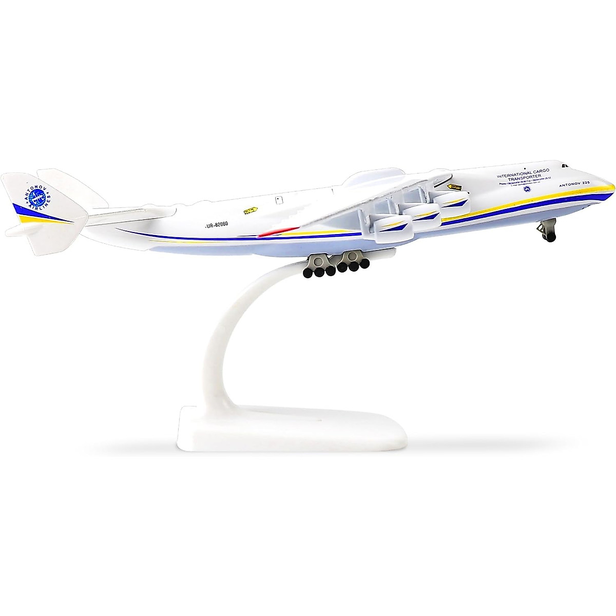 QIYUMOKE 1:400 Antonov An-225 Mriya Diecase Airplane Model Ukraine Painted Mriya Transporter Military Display Model Plane for Collection