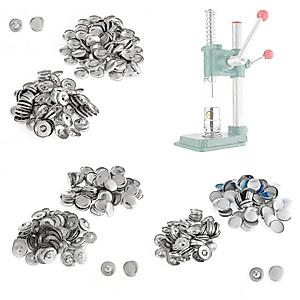 Bundle: BEAMNOVA 300 Sets of Button Supplies for Fabric Button Maker Kit Punch Press Cloth Button Cover Making Machine, 100 Sets of Each 18mm, 25mm, 30mm