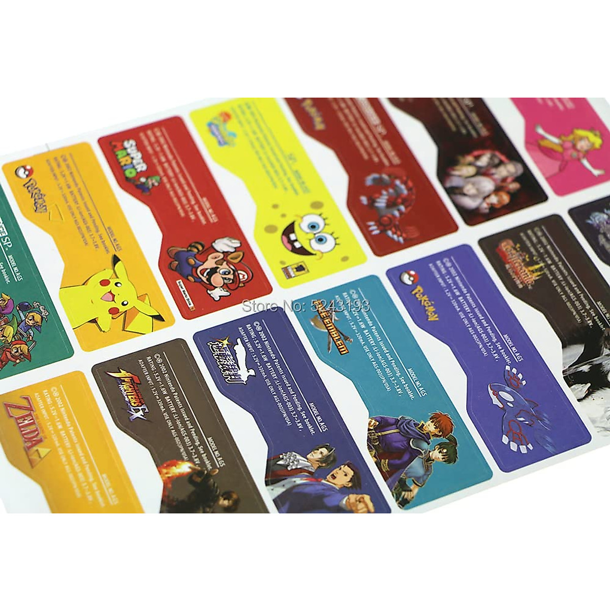 14 Pcs Back Tag Label Stickers Custom Design for Gameboy Advance SP GBA SP Console